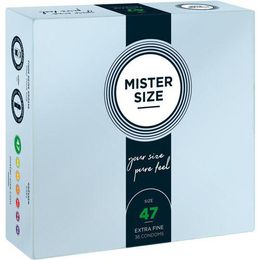 Mister Size Kondome „47 mm“, transparent, hauchdünn, feucht