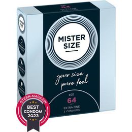 Mister Size Kondome „64 mm“, transparent, hauchdünn, feucht