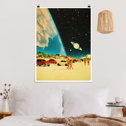 Poster Retro Collage - Galaktischer Strand