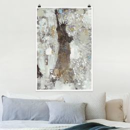 Bilderwelten Poster originell beige modern matt glänzend selbstklebend - Die Freiheitsstatue in warmen Farben - New York Jugendzimmer