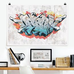 Bilderwelten Poster Spr&uuml;che bunt Shabby Graffiti - Graffiti Art Urban - Spr&uuml;che Jugendzimmer