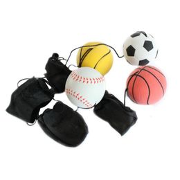 ELLUG Spielball 4er Set Springball/Returnball/Flummi Ø 6cm Armband&Schnur