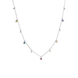 Firetti Kette mit Anhänger Schmuck Geschenk Silber 925 Halsschmuck Halskette Regenbogen, mit Zirkonia (synth), blau|bunt|silberfarben|weiß