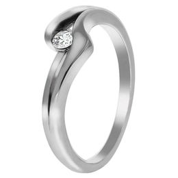 Firetti Fingerring Schmuck Geschenk Silber 925 Damenring Verlobungsring Solitär, mit Zirkonia (synth), silberfarben|weiß