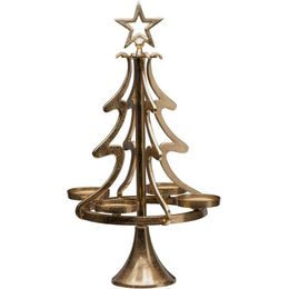 my home Adventsleuchter Tannenbaum, Weihnachtsdeko (1 St), Kerzenständer aus Aluminium, Höhe 99 cm, goldfarben
