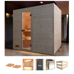 Weka Sauna "Vaasa 3" Saunen 7,5 kW Bio-Kombiofen mit ext. Steuerung beige (natur) Saunen