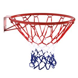 HOMCOM Basketballkorb mit Netz rot, blau, weiß 46 x 46 cm (ØxH)