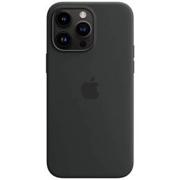 Apple Silicon Case MagSafe Case Apple iPhone 14 Pro Max Mitternacht Induktives Laden, Stoßfest