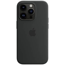 Apple Silicon Case MagSafe Case Apple iPhone 14 Pro Mitternacht Induktives Laden, Stoßfest