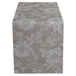 matches21 HOME & HOBBY matches21 HOME & HOBBY Tischdecke Tischläufer WANDA Blumen hellgrau Poly Baumwolle 40x100 cm (1-tlg)