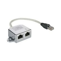 goobay LAN-Kabel-Verteiler (Netzwerkdoppler), Y-Adapter 68908 silber, 1x 8-polig > 2x 4-polig
