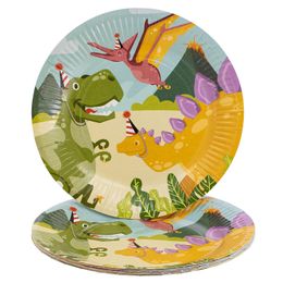 buttinette Pappteller "Dinos", 23 cm Ø, 10 Stück