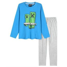 Minecraft Schlafanzug Minecraft Pyjama »Minecraft Kinder Pyjama langer Schlafanzug für Jungen + Mädchen 6 8 9 10 12 Jahre Größen 116 1285 134 140 152