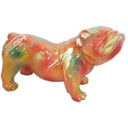 Casa Padrino Skulptur Designer Dekofigur Hund Bulldogge Mehrfarbig 55 x H. 32 cm
