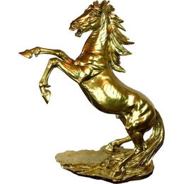 Casa Padrino Skulptur Designer Dekofigur Wildes Pferd Gold H. 92 cm