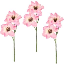 Kunstblume Magnolie, I.GE.A., Höhe 40 cm, Künstlicher Magnolienzweig, 3er Set, rosa