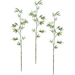 Kunstpflanze Bambuszweig, I.GE.A., Höhe 150 cm, Dekozweig, groß 3er Set, grün