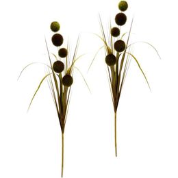 Kunstpflanze Allium im Gras, I.GE.A., Höhe 107 cm, Dekozweig, 2er Set, grün|rot
