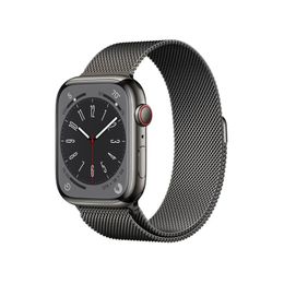 Apple Watch Series 8 GPS + Cellular 45mm Graphite Stainless Steel Case with Graphite Milanese Loop