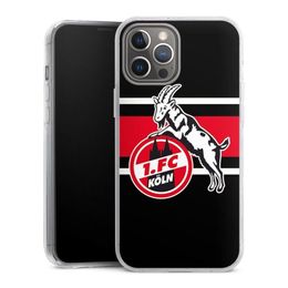 DeinDesign Handyhülle 1. FC Köln Offizielles Lizenzprodukt Colour Stripes 1.FC, Apple iPhone 12 Pro Max Hülle Bumper Case Handy Schutzhülle, weiß
