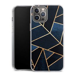 DeinDesign Handyhülle Elisabeth Fredriksson Dreiecke Abstrakt Navy Stone Gold Print, Apple iPhone 12 Pro Max Hülle Bumper Case Handy Schutzhülle, weiß