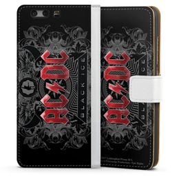 DeinDesign Handyhülle ACDC Fanartikel Black Ice ACDC black ice, Huawei P10 Hülle Handy Flip Case Wallet Cover Handytasche Leder, weiß