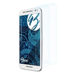 Bruni Schutzfolie Glasklare Displayschutzfolie für Moto X Style, (2 Folien), praktisch unsichtbar, weiß