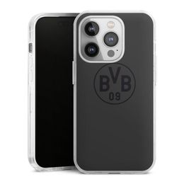 DeinDesign Handyhülle Borussia Dortmund Logo BVB BVB Grau, Apple iPhone 14 Pro Hülle Bumper Case Handy Schutzhülle, weiß