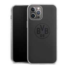 DeinDesign Handyhülle Borussia Dortmund Logo BVB BVB Grau, Apple iPhone 12 Pro Max Hülle Bumper Case Handy Schutzhülle, weiß