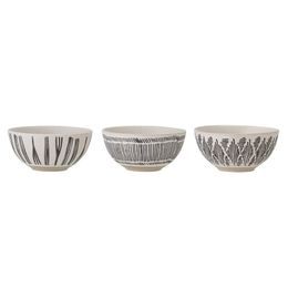 Bloomingville Dekoschale Eliana, Schale 3er Set Schwarz Steingut Schüssel Dekoschale Dekoschüssel dänisches Design