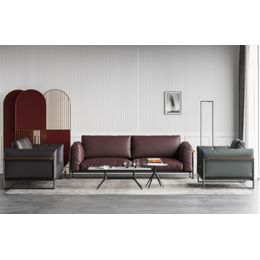JVmoebel Sofa Moderne Sofagarnitur 3tlg Set Italienischer Stil Wohnlandschaft Sofas, Made in Europe, braun|grau|rot