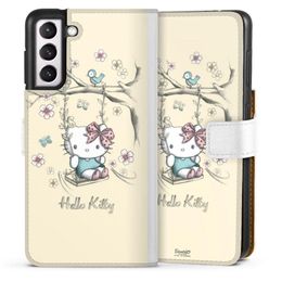 DeinDesign Handyhülle Hello Kitty Fanartikel Offizielles Lizenzprodukt Hello Kitty Natur, Samsung Galaxy S21 5G Hülle Handy Flip Case Wallet Cover