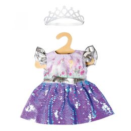 Heless Puppen-Kleid FEE & EINHORN (35-45 cm) 2-teilig mit Wende-Pailletten