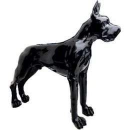 Casa Padrino Skulptur Designer Dekofigur Hund Deutsche Dogge Schwarz 125 x H. 110 cm