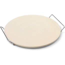 Zyliss Pizzastein, Keramik, Ø 35 cm, auch als Servierplatte geeignet, weiß