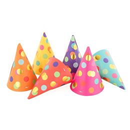 buttinette Party-Hüte "Punkte", 6 Stück