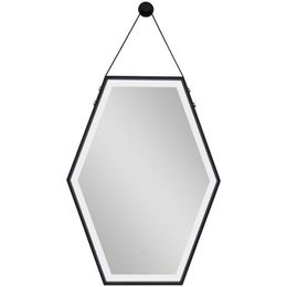 Sanotechnik LED-Lichtspiegel, Badspiegel 60x80 cm, schwarz