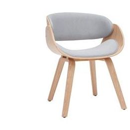 Miliboo Design-Stuhl hellgrau und helles Holz BENT