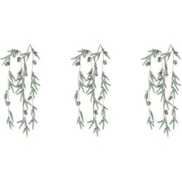 Winterliche Kunstpflanze Weihnachtsdeko Fichte, Creativ green, Höhe 100 cm, mit zahlreichen Fichtenspitzen und Zapfen, 3er-Set, grau