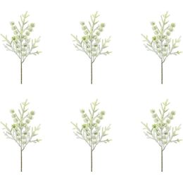 Winterliche Kunstpflanze Weihnachtsdeko Fichte, Creativ green, Höhe 39 cm, Minifichtenzweig in geeister Optik, 6er-Set, grün