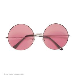 buttinette Brille "Hippie", 6 cm Ø, rosa