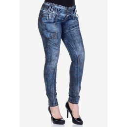 Cipo & Baxx Cipo & Baxx Slim-fit-Jeans mit Dreifachbund, blau