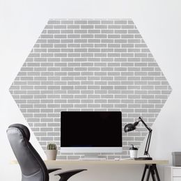 Bilderwelten Hexagon Tapete Vliestapete Motiv Steinoptik grau - Graue Ziegelwand - Beton Wohnzimmer Schlafzimmer