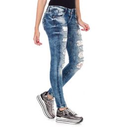 Cipo & Baxx Cipo & Baxx Slim-fit-Jeans mit Glitzer-Elementen im Slim-Fit, blau