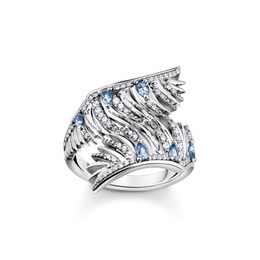 Thomas Sabo Ring Phönix-Flügel mit blauen Steinen silber