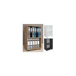 Vcm Holzregal stehend platzsparender Aktenschrank Ma&szlig;e ca. H. 74 x B. 49 x T. 32 cm Elegantes Regal B&uuml;roregal &ndash; Ulas 2f