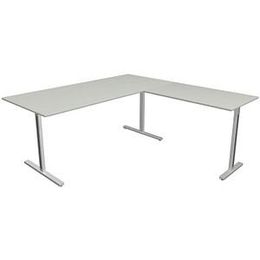 Kerkmann Form 1 Schreibtisch lichtgrau rechteckig, T-Fuß-Gestell silber 180,0 x 80,0 cm