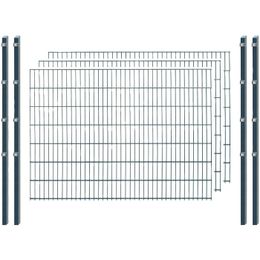 Arvotec Doppelstabmattenzaun EXCLUSIVE 143 zum Einbetonieren, (Set), Zaunhöhe 143 cm, Zaunlänge 2 - 60 m, grau