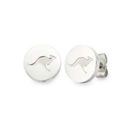 Kangaroos Paar Ohrstecker Schmuck Geschenk, Ohrschmuck Känguru Anlass Weihnachten Geburtstag, silberfarben