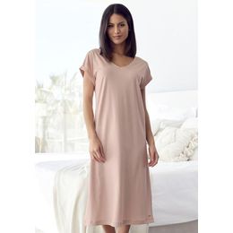 Lascana Nachthemd pink Gr. 32/34 für Damen. Mit V-Ausschnitt. Bequem. Nachhaltig.